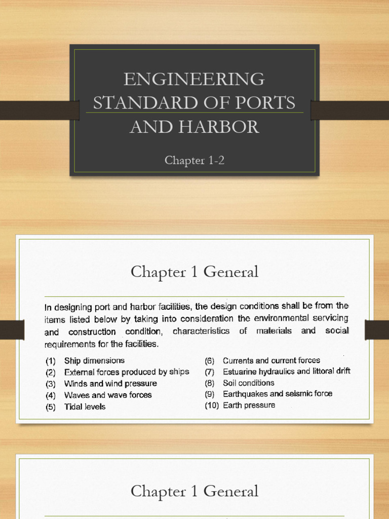 Lecture 5 Engineering Standard of Ports and Harbor | PDF