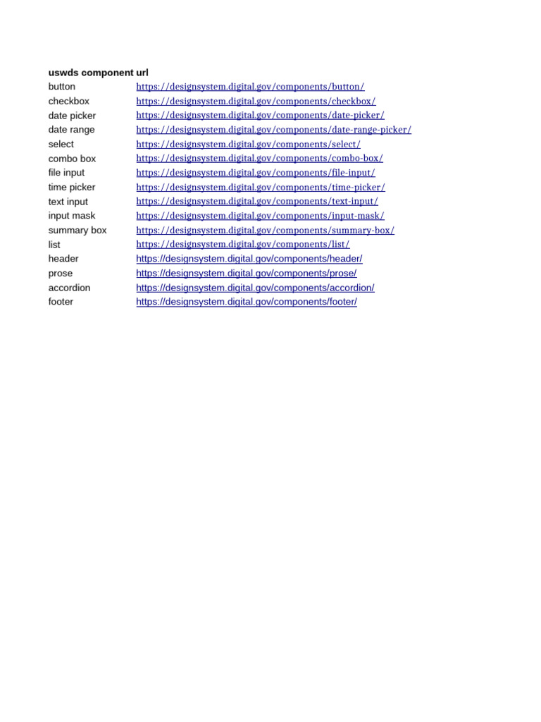 Uswds Components For Recreation | PDF