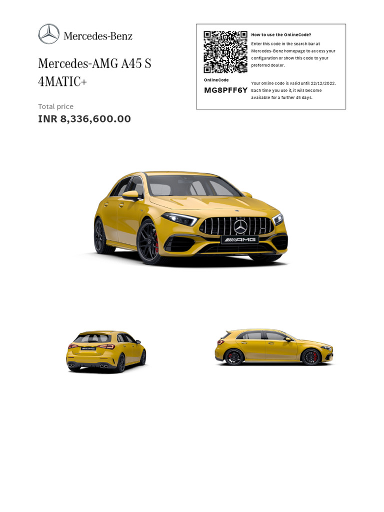 Mercedes AMG A45S 4MATIC | PDF | Vehicle Technology | Car Manufacturers