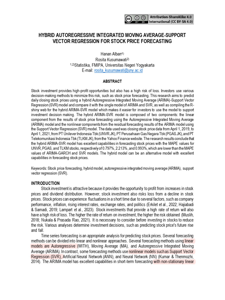 7.hybrid Autoregressive Integrated Moving Average-Su | PDF