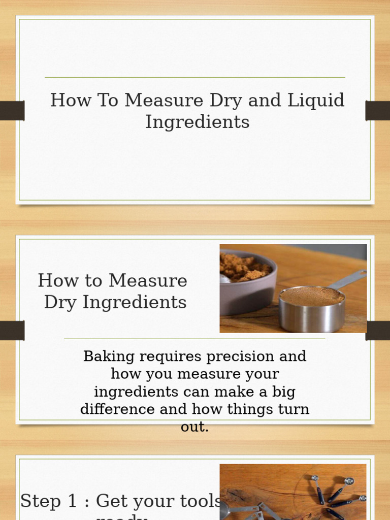How To Measure Dry An Liquid Ingredients | PDF | Spoon