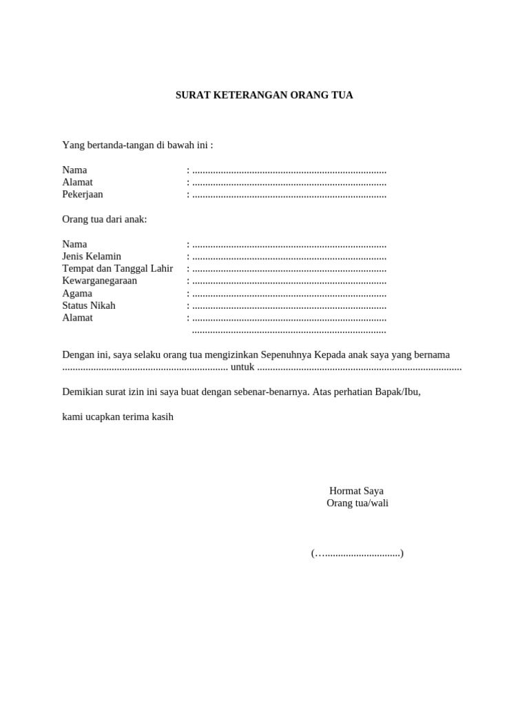 Form Surat Ijin | PDF