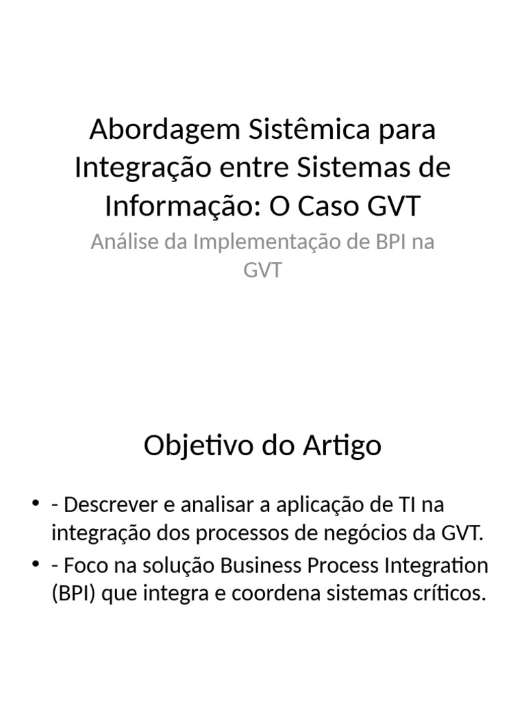 Abordagem Sistemica GVT | PDF