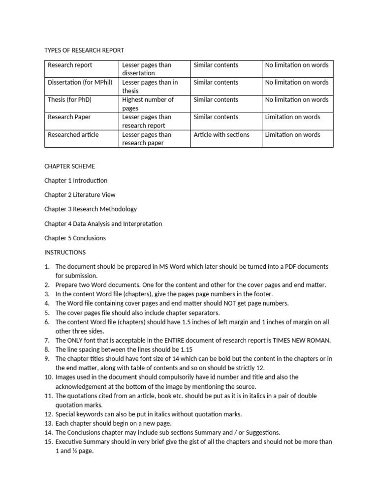 Types of Research Report | PDF