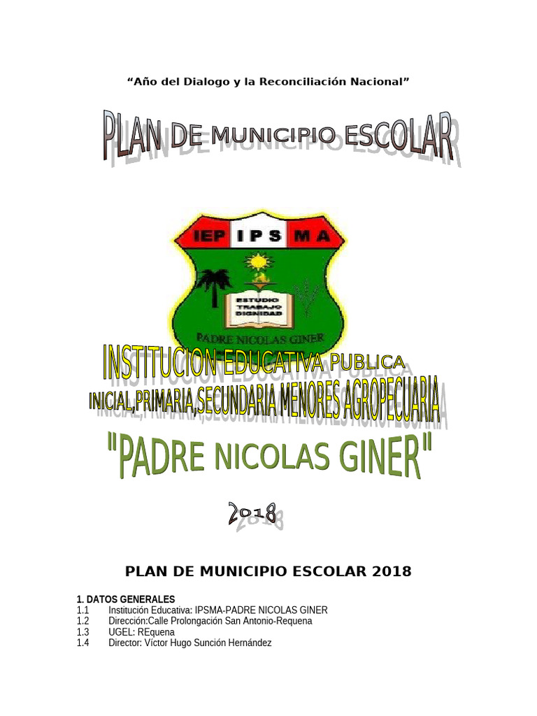 Plan de Municipio Escolar 2018-Png | PDF