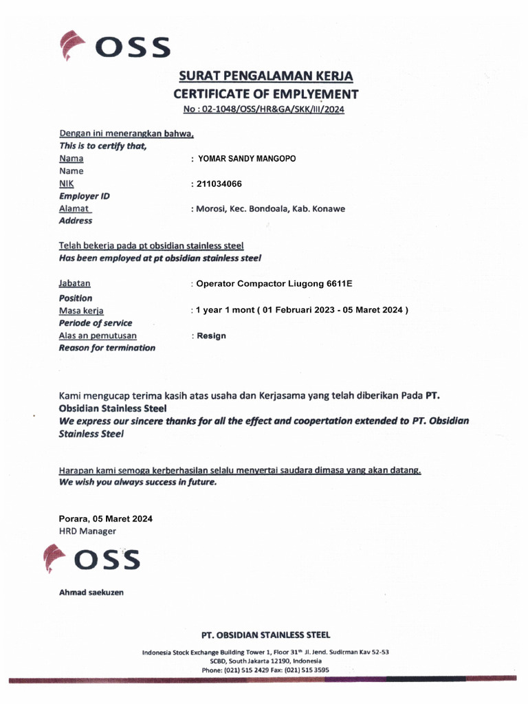 pengalaman oss | PDF