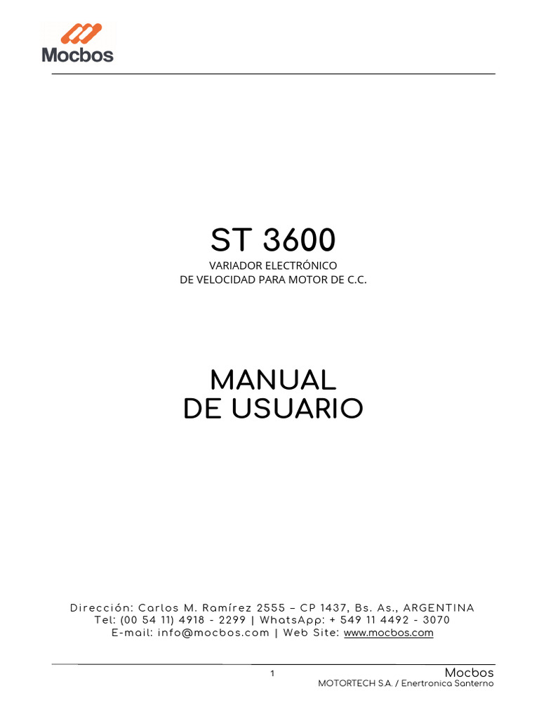ST3600 Manual Rev01 | PDF