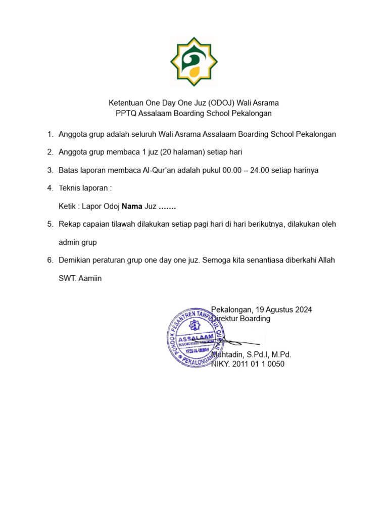 Ketentuan ODOJ Walma | PDF