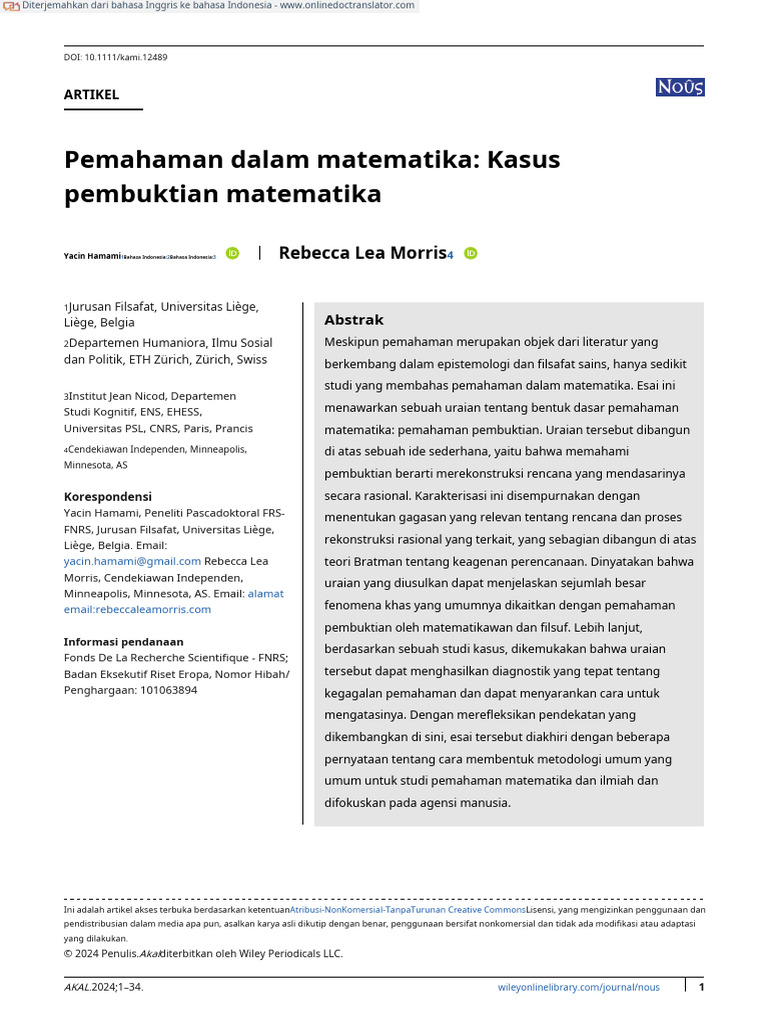 Understanding in Mathematics The Case of Mathemati - En.id | PDF