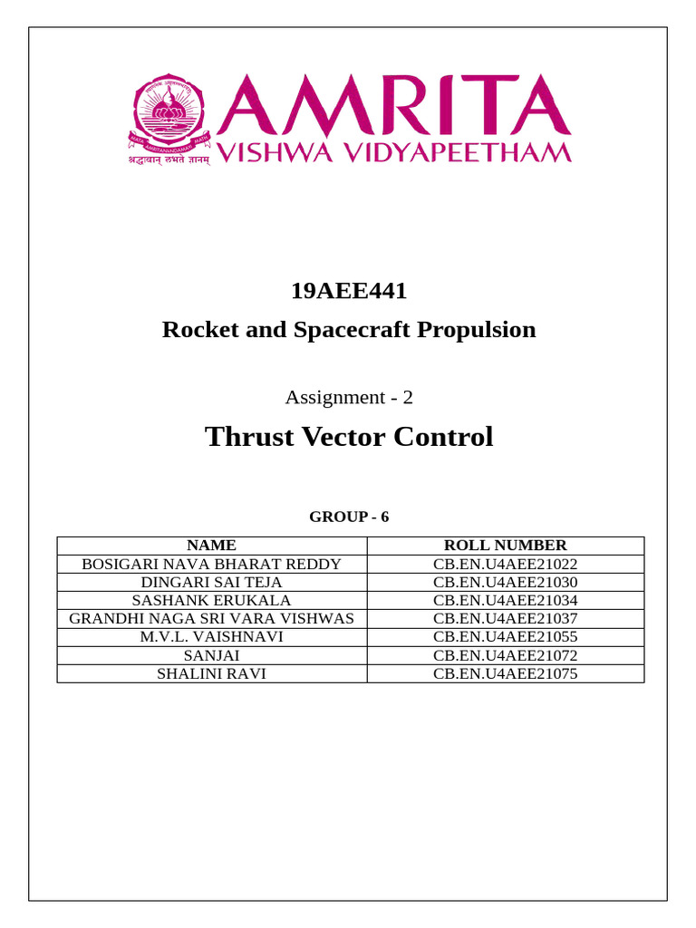Thrust Vector Control | PDF