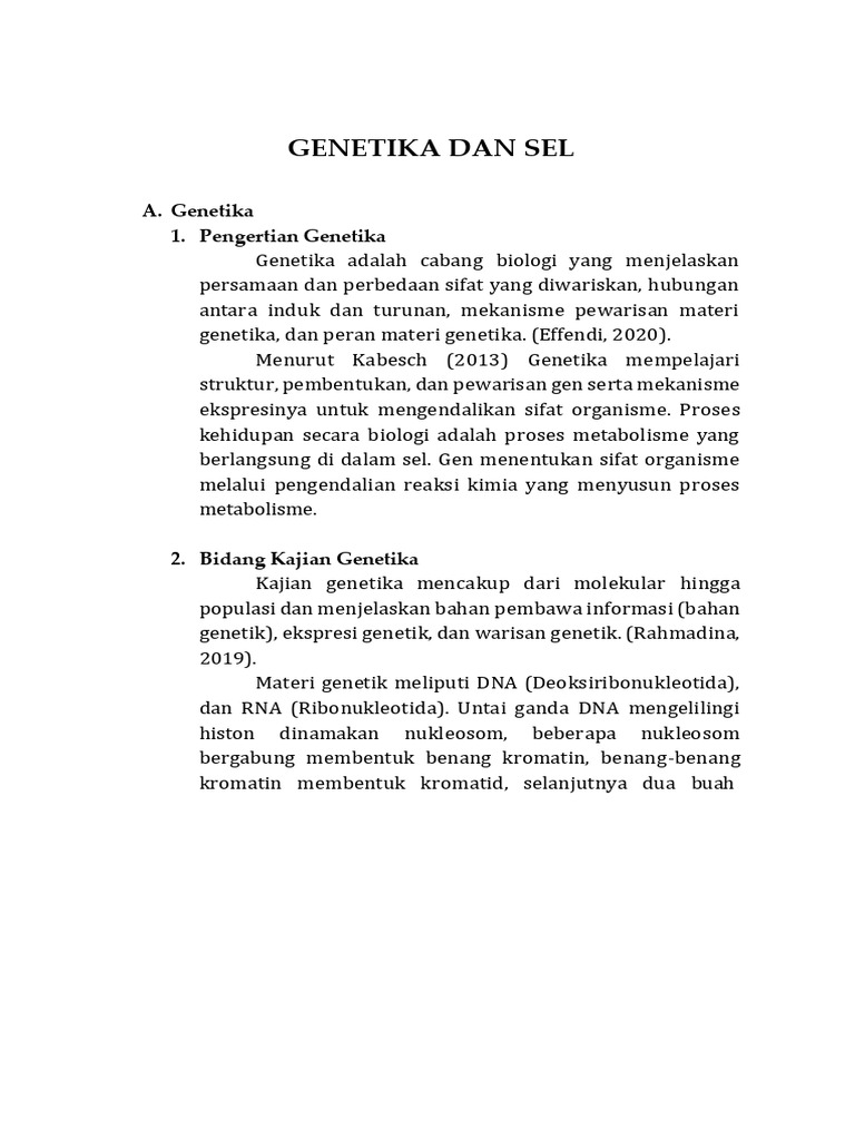 Genetika Dan Sel 220924 | PDF