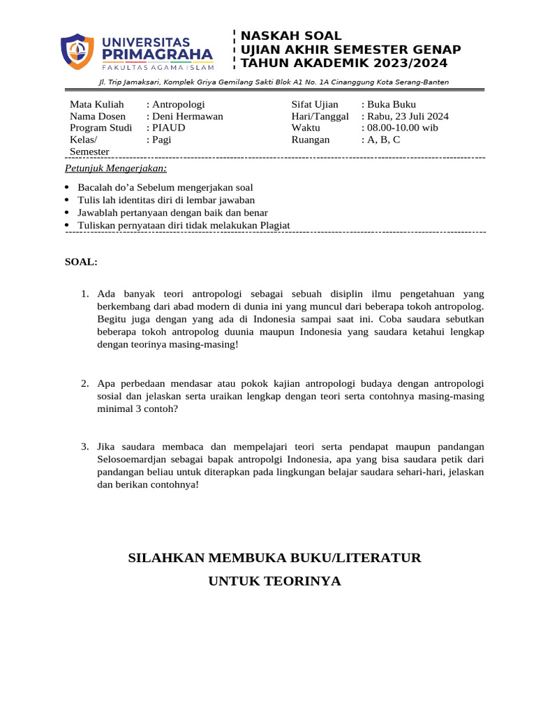 UAS Pa Deni Pagi | PDF