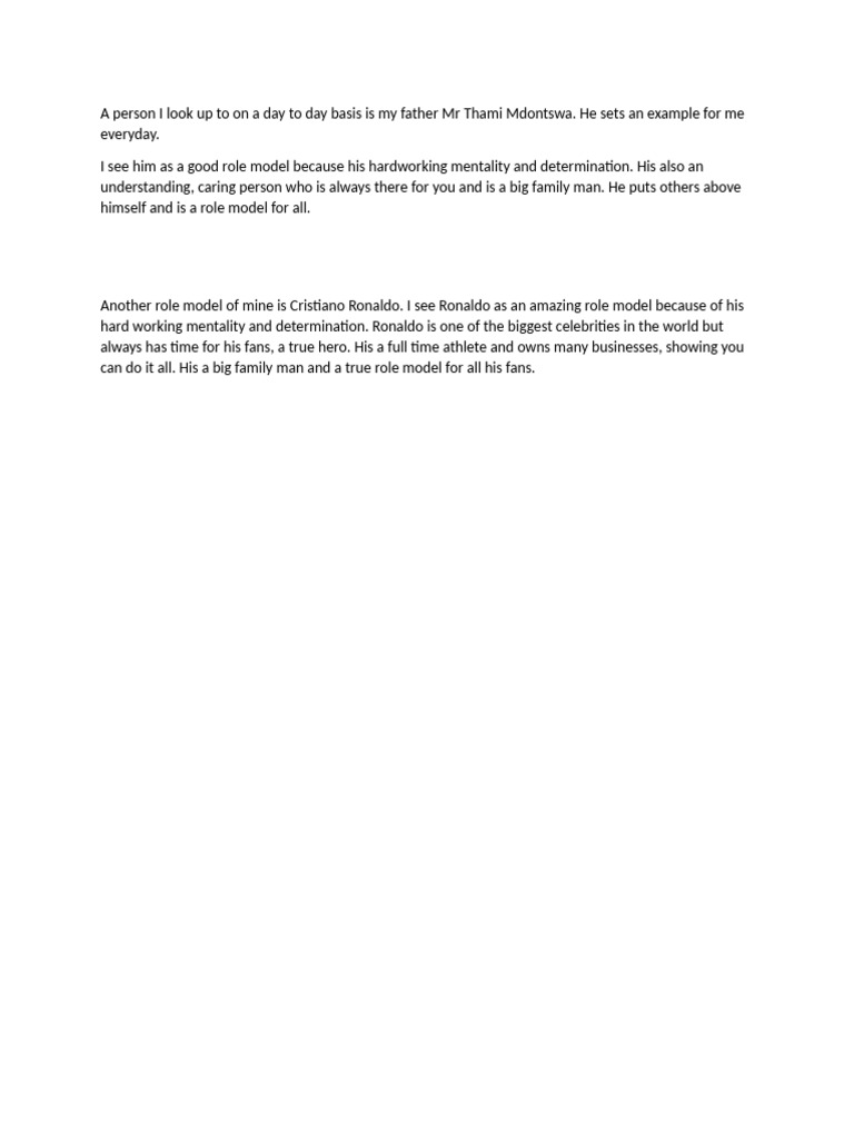 Role Model Project | PDF