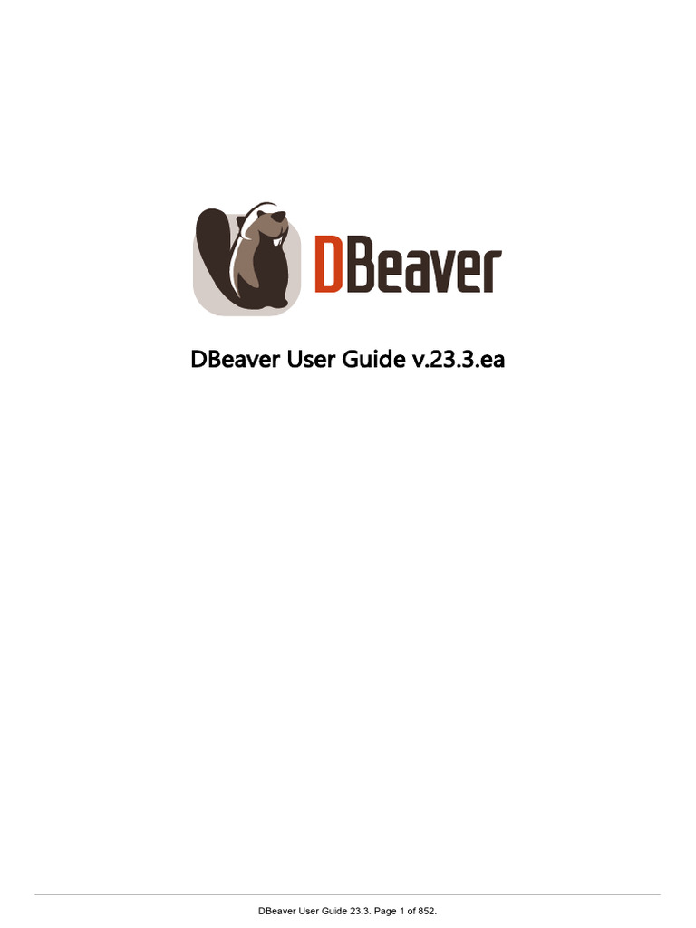 DBeaver V 23 3 Ea Documentation | PDF