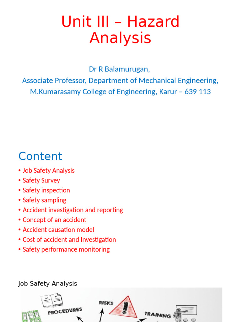 Unit III - Hazard Analysis | PDF