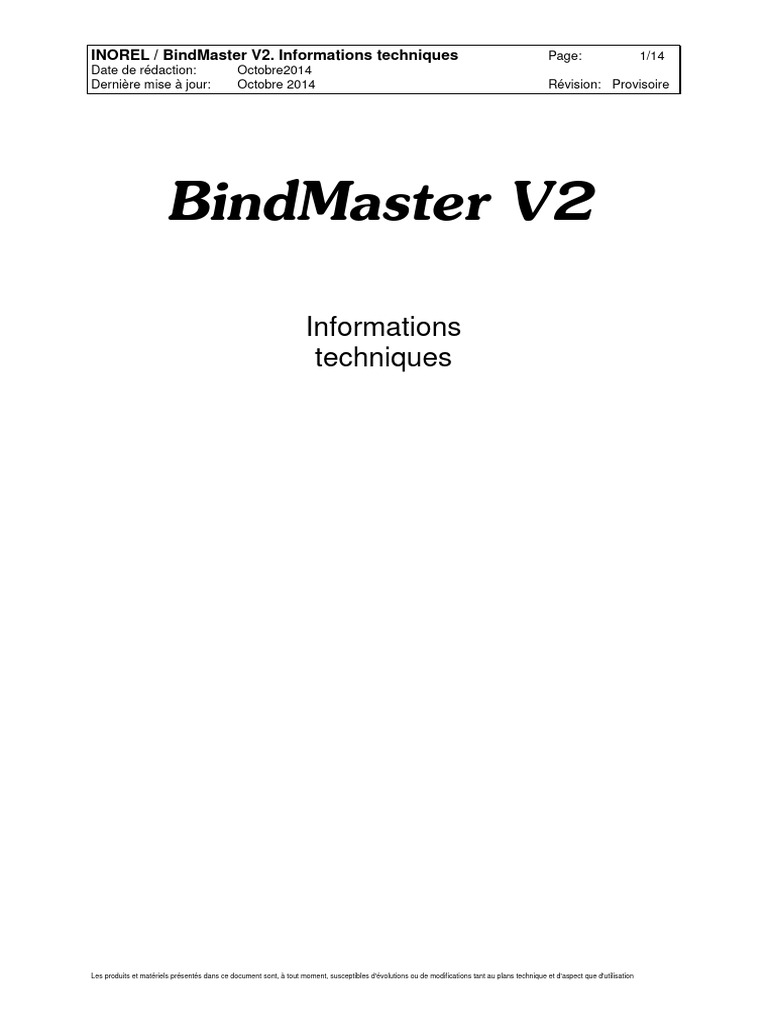 NT-INOREL-Technique - BindMaster - V2 - FR | PDF