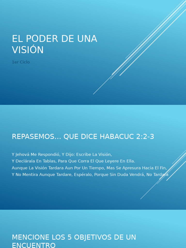 El Poder de Una Visión - Diapositiva 1 | PDF