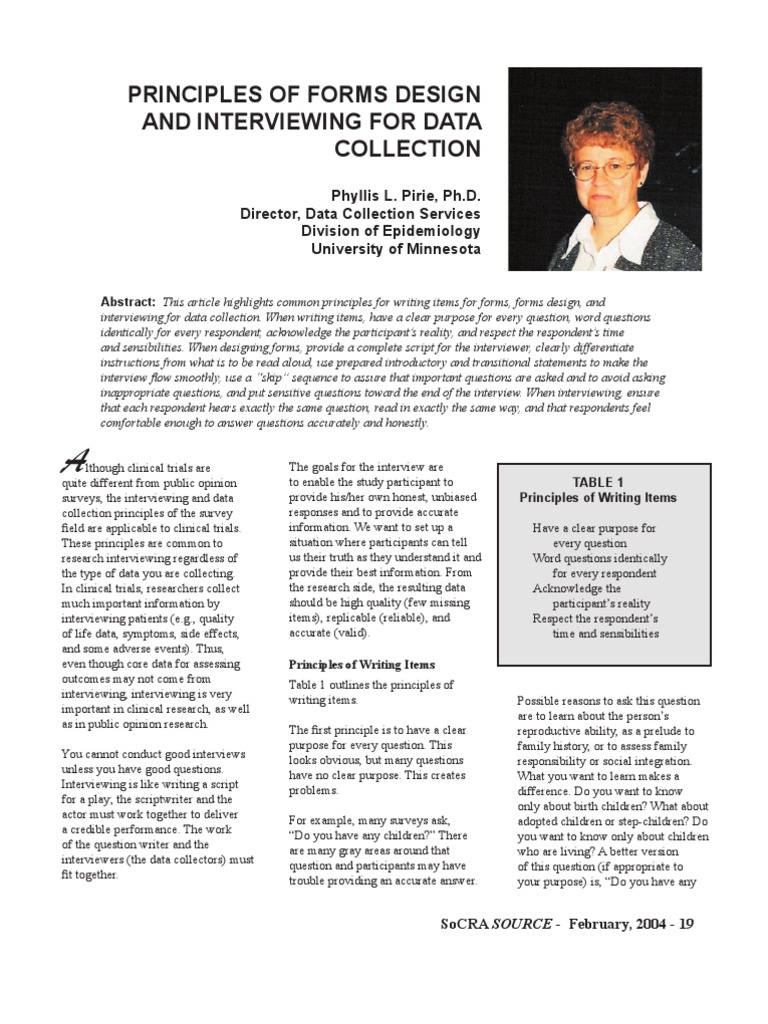 Principles Forms Design | PDF | Miscarriage | Survey Methodology