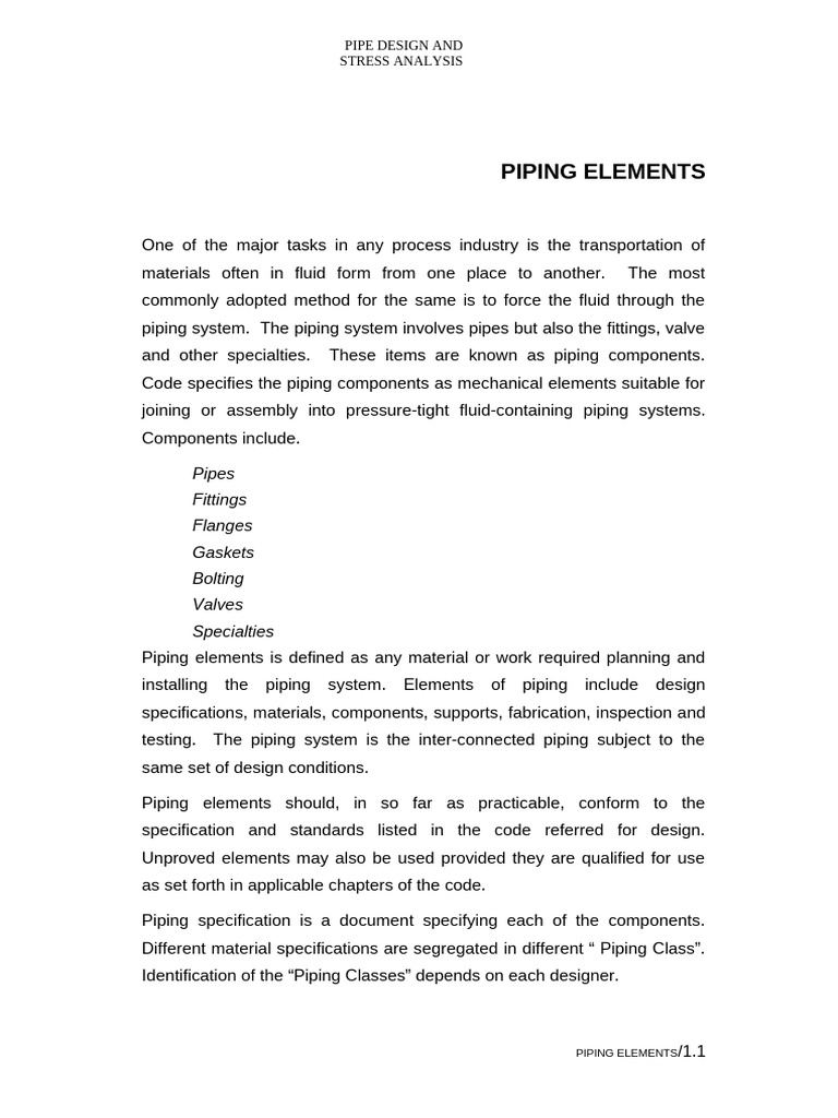 Ch01-Piping Elements | PDF