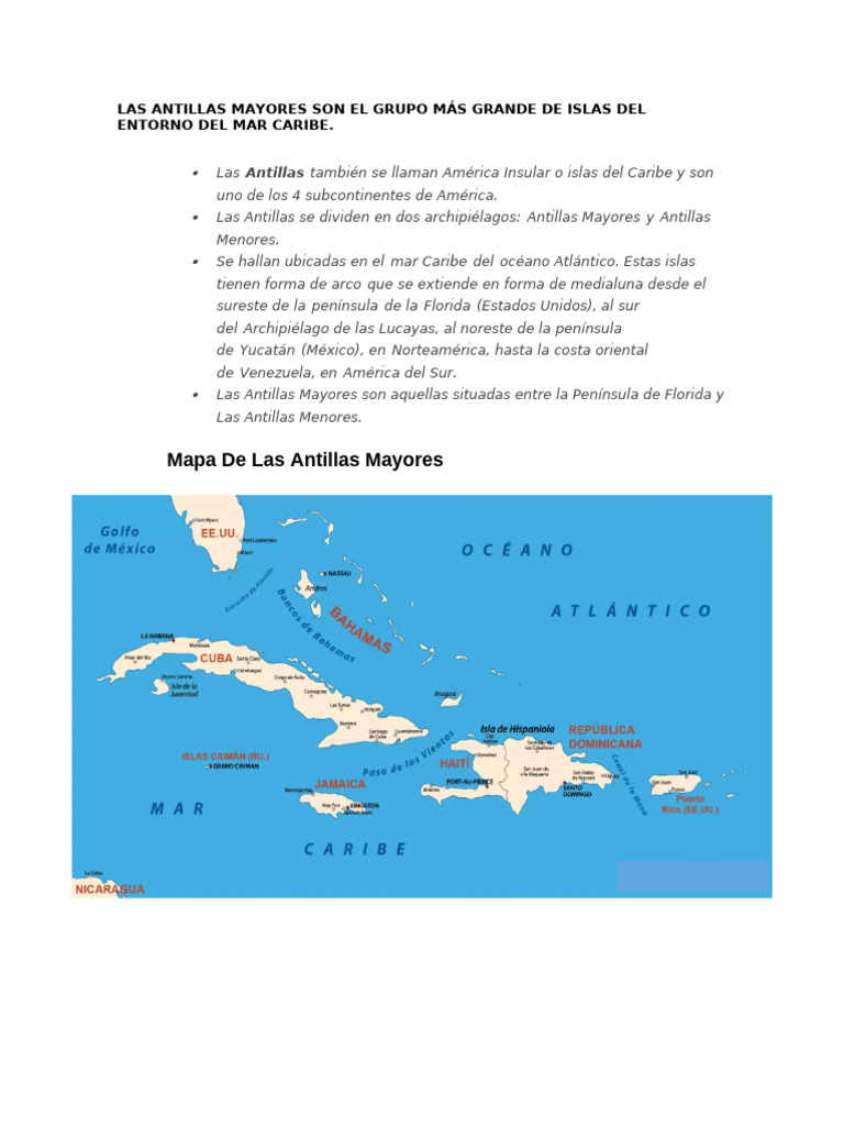 Las Antillas Mayores y Menores | PDF