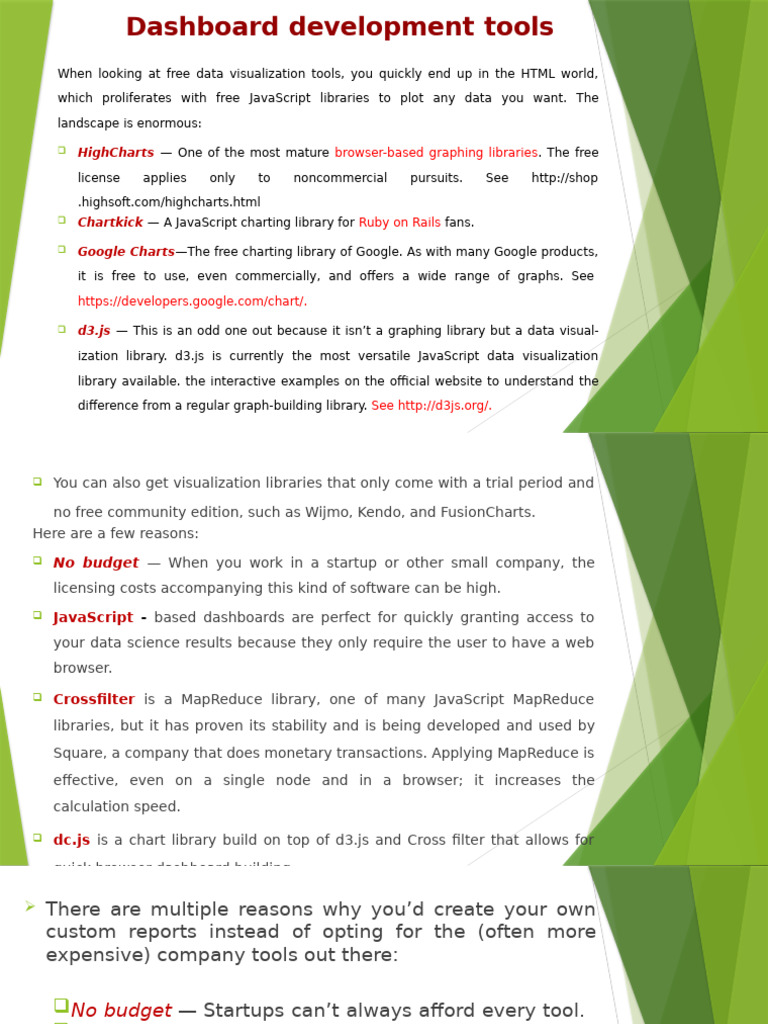 Dashboard Development Tools | PDF