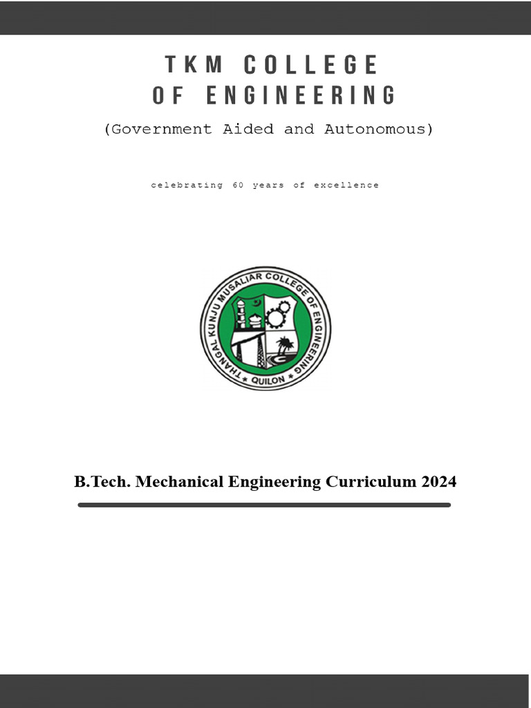 Mechanical Engg. 2024 Curriculum and S1S2 Syllabus | PDF