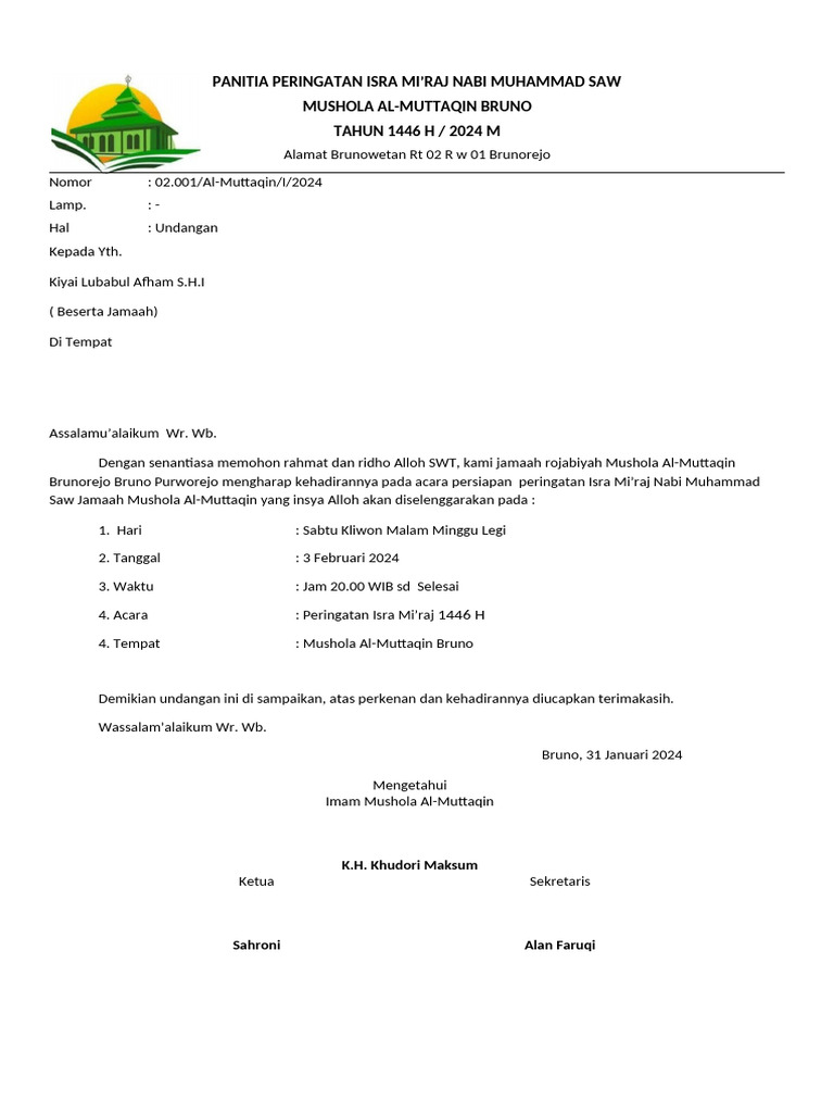 Undangan Rajaban 24 | PDF