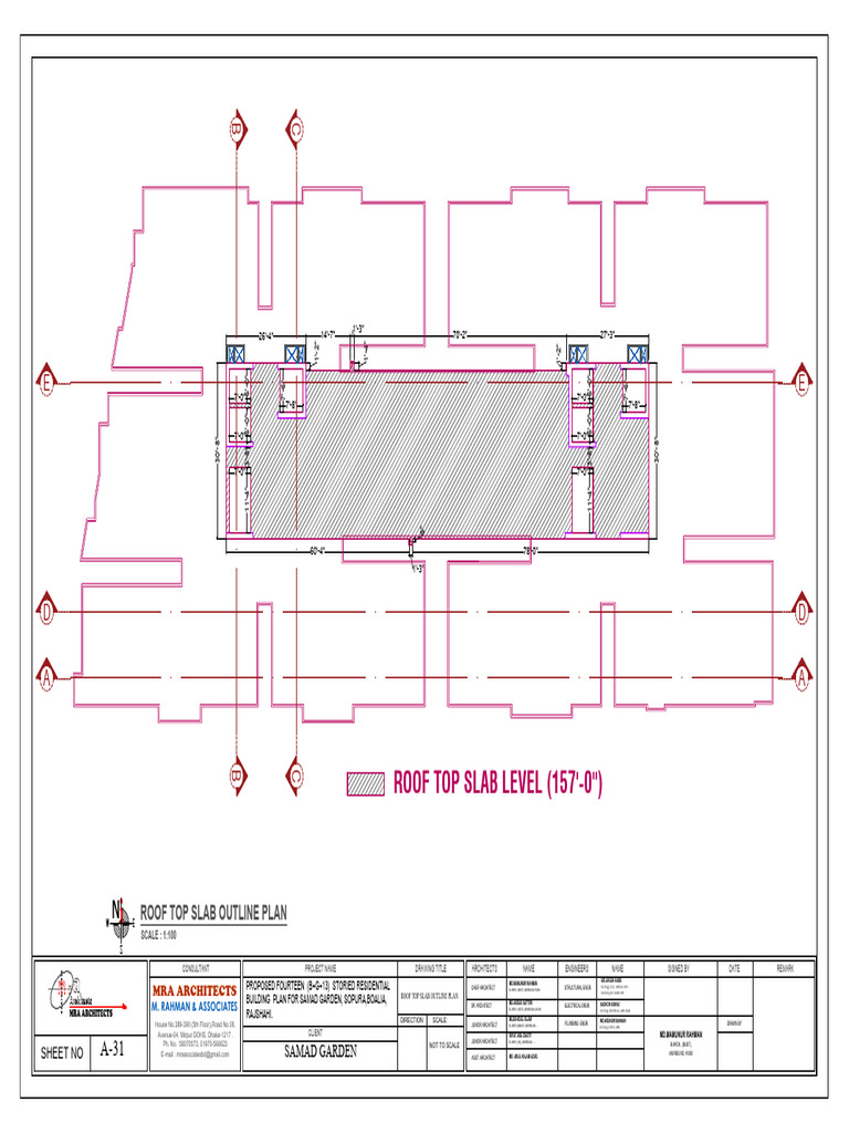 Roof Top Slab Outline Plan | PDF