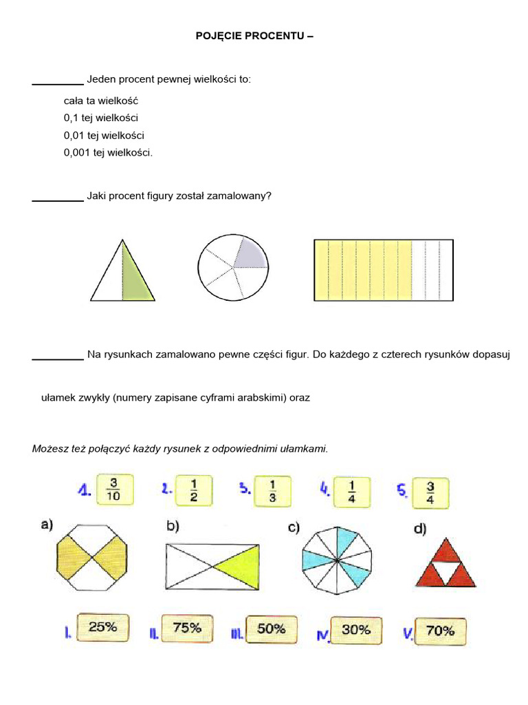 PROCENTY 2 - Kartkówka Kl. 6'2021 | PDF
