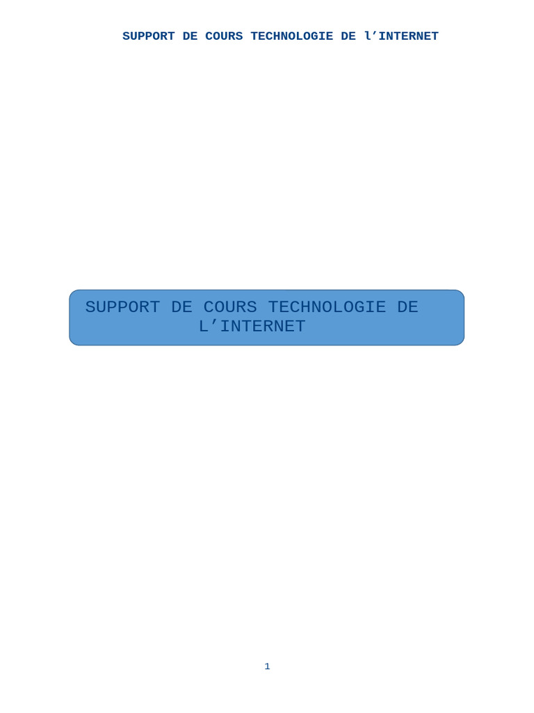 Support Tehnologie de Internet | PDF
