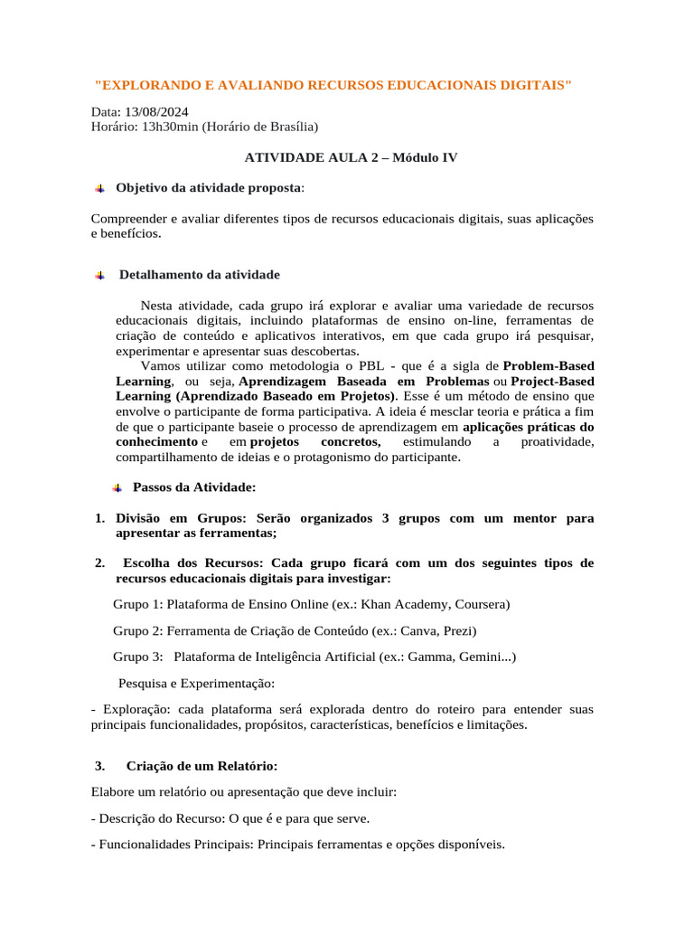 Atividade - Mod IV - Aula2 | PDF