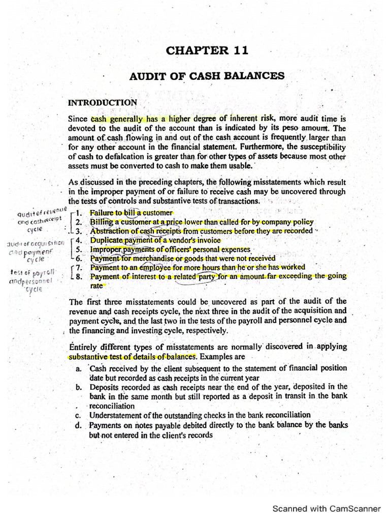 Audit of Cash - Cabrera | PDF