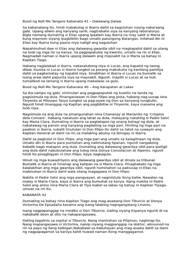 Buod NG Noli Me Tangere | PDF