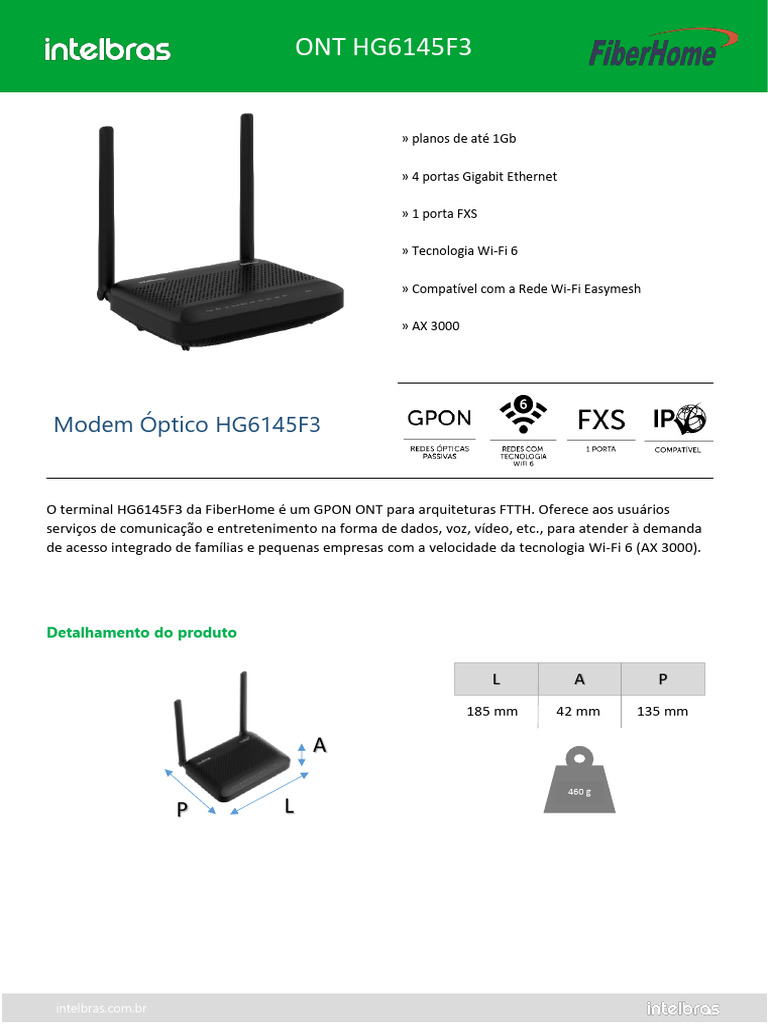 Datasheet ONT HG6145F3 - Final V8 | PDF
