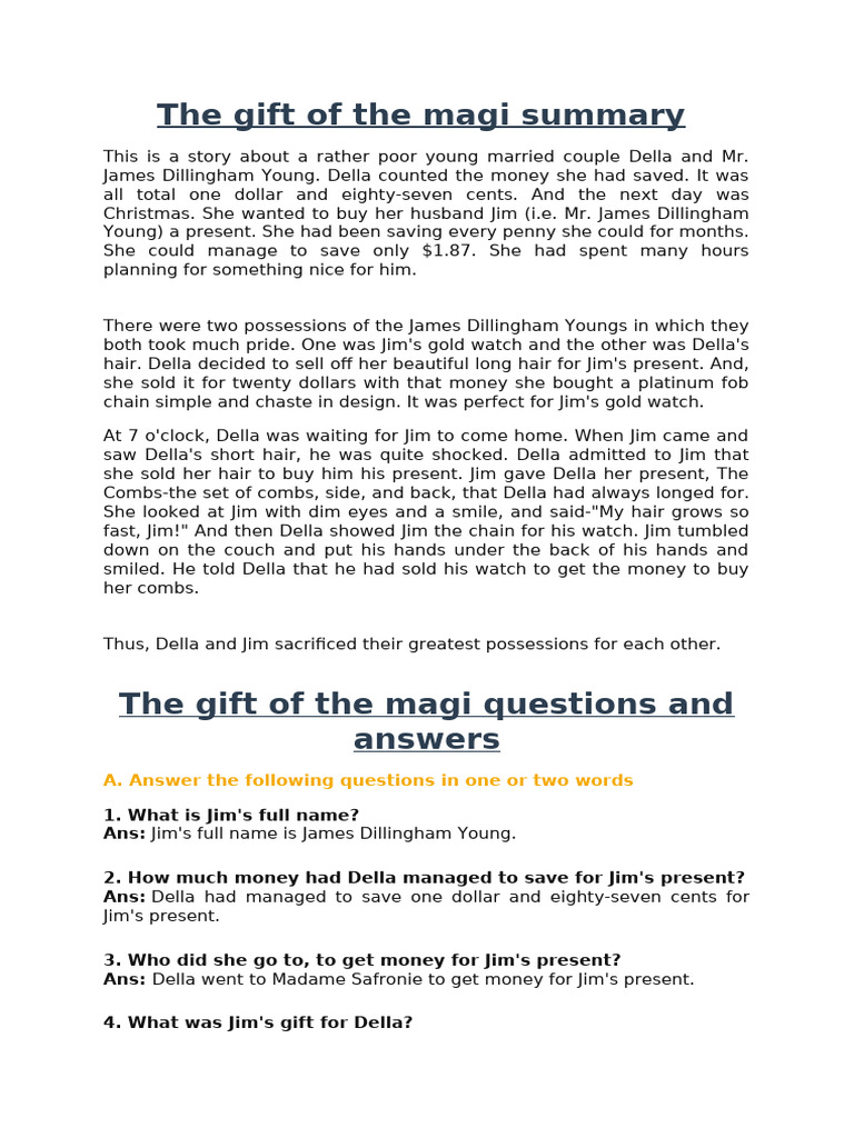 The Gift of The Magi | PDF