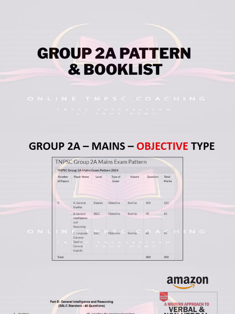 Group 2a Mains Booklist | PDF