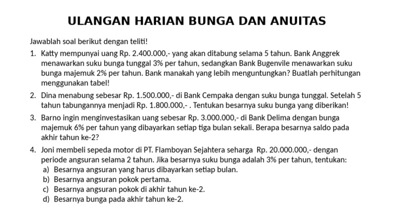 UH Bunga Dan Anuitas | PDF