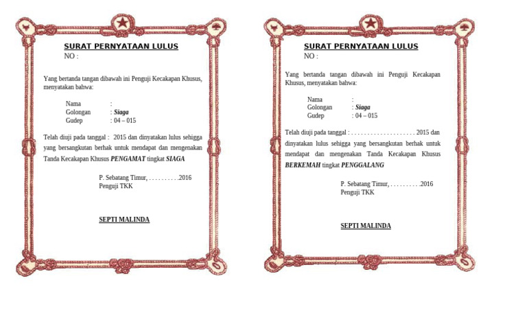 Piagam TKK Siaga | PDF