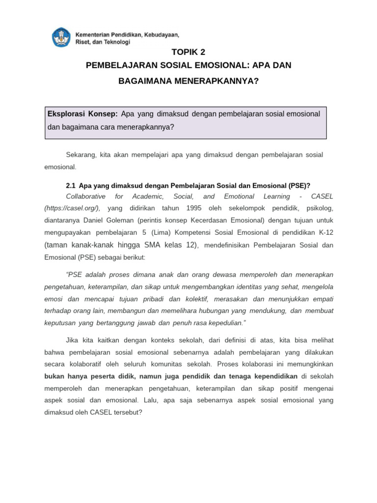 PSE - Topik 2 - Eksplorasi Konsep (Bacaan 5) | PDF