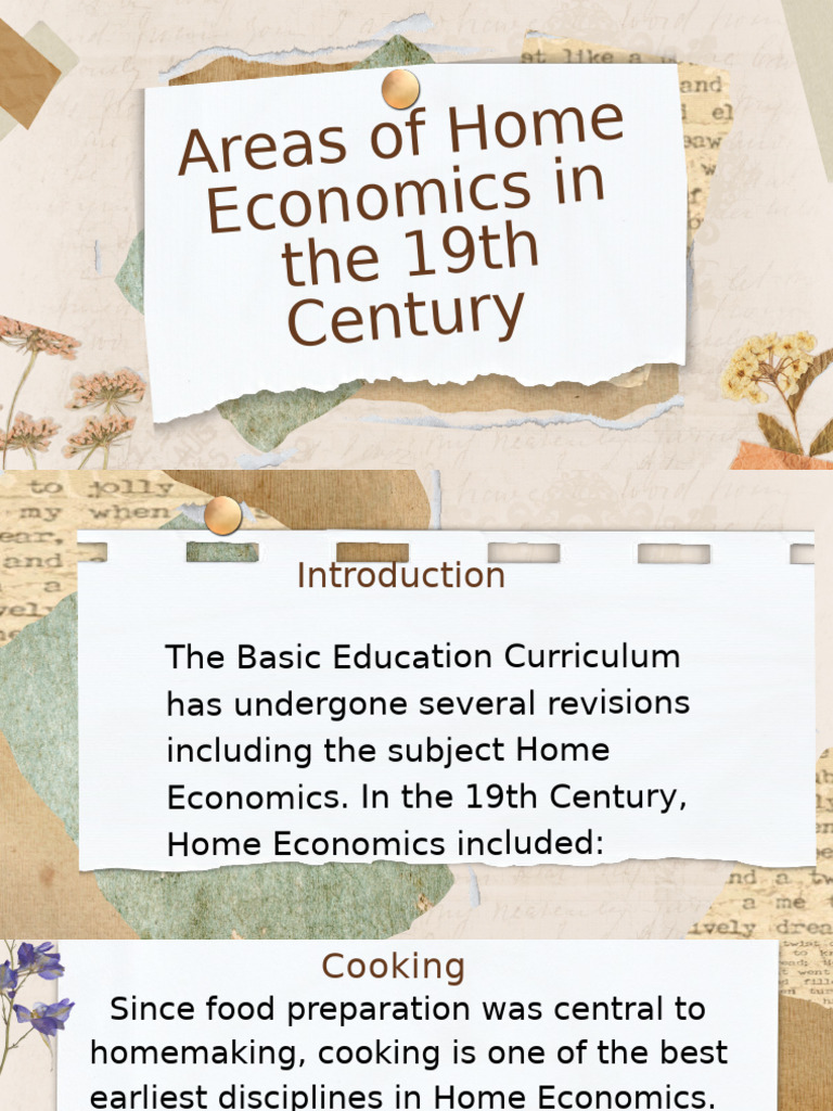 Areas of Home Economics in 19th Century | PDF