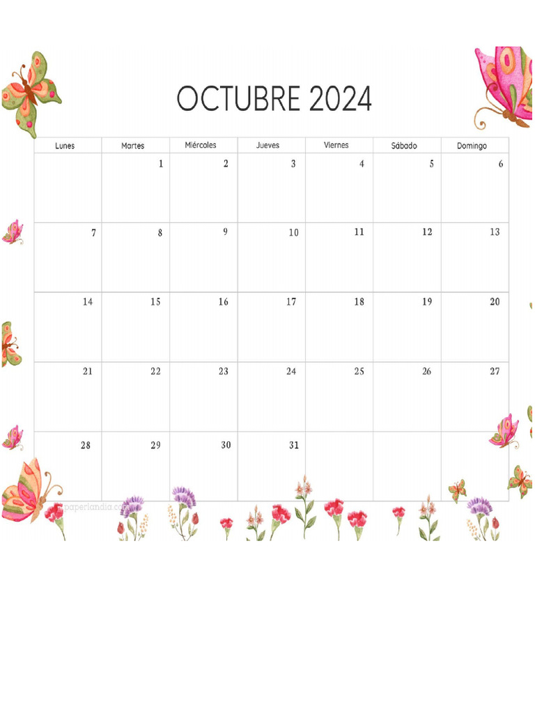 Calendario Octubre | PDF