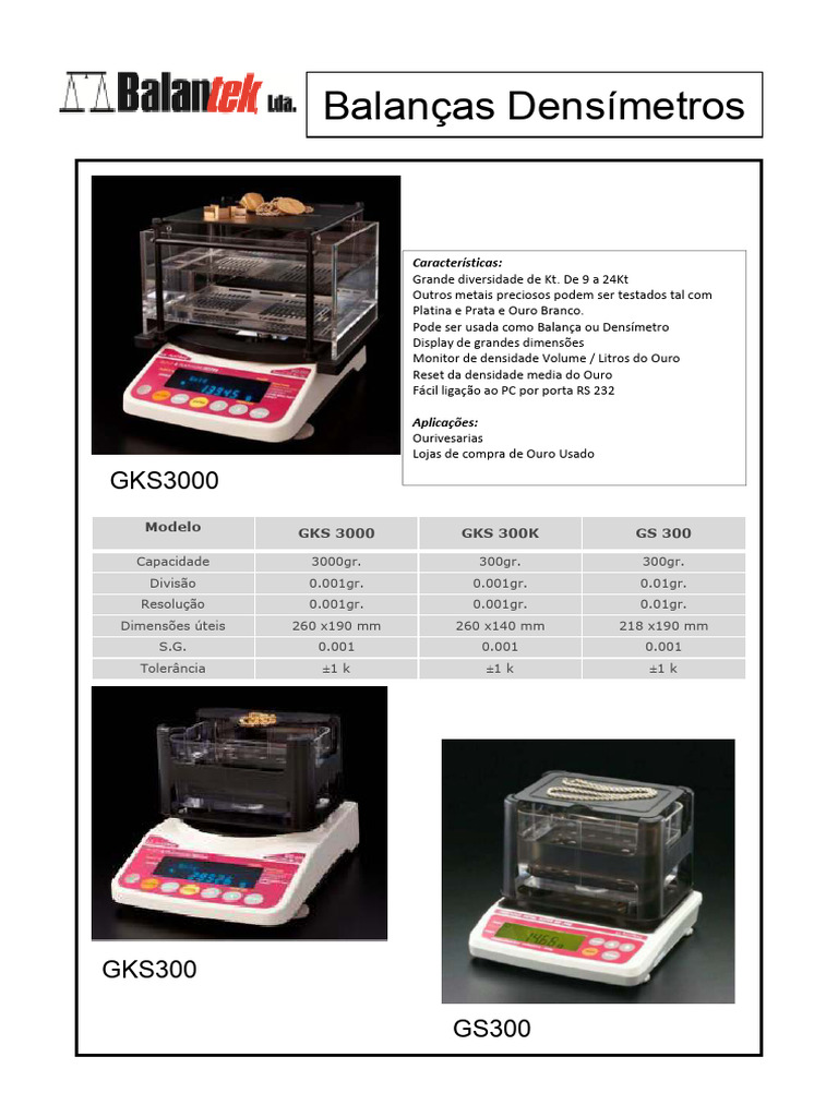 Balança Densimetro Alfa Mirage | PDF
