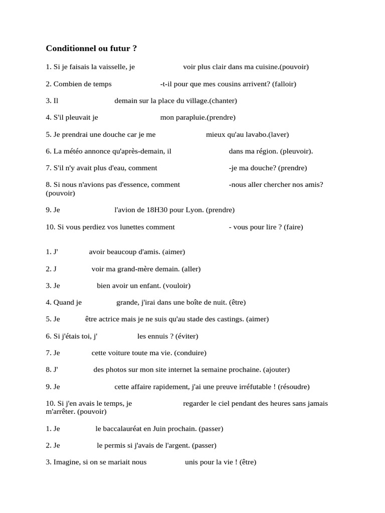 Conditionnel Ou Futur | PDF