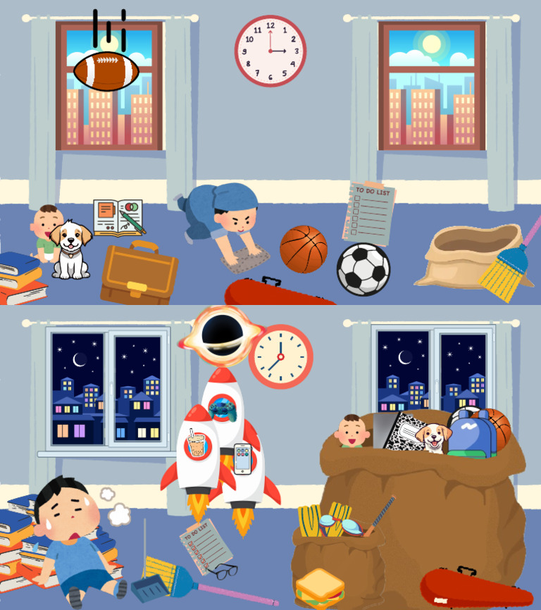 Blue Green Cartoon Kids Room Zoom Virtual Background | PDF