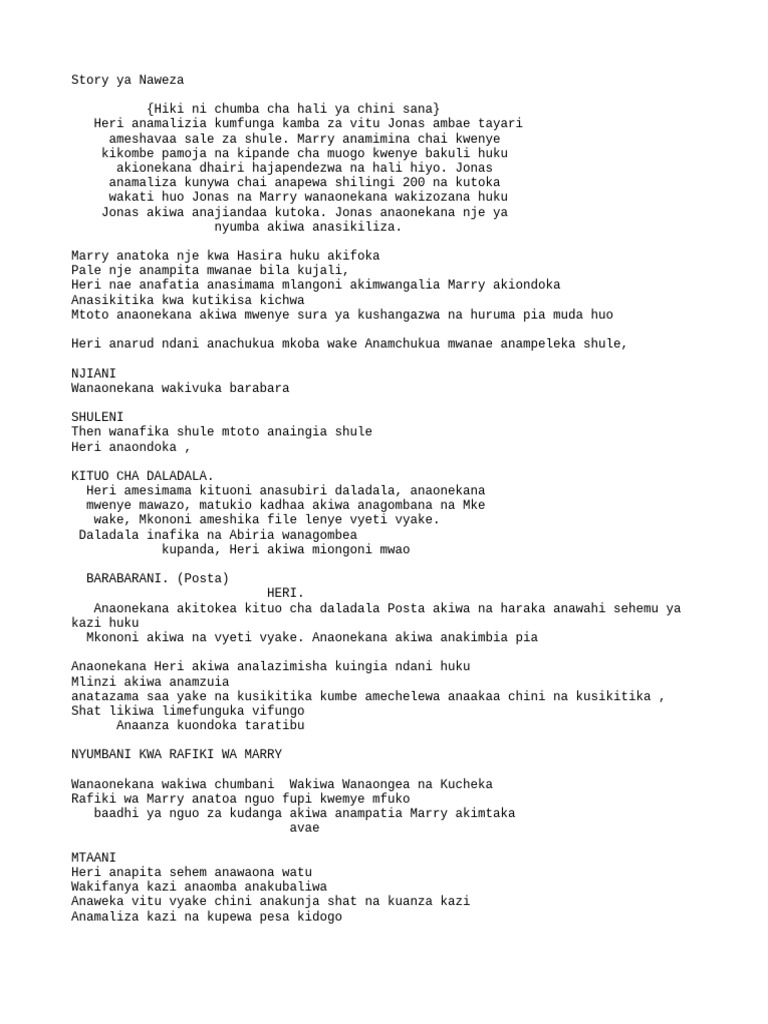 Naweza Story Body | PDF
