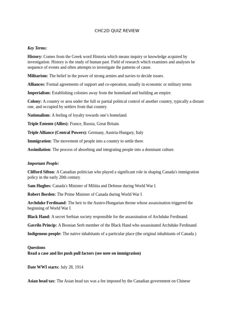CHC2D Quiz Review | PDF