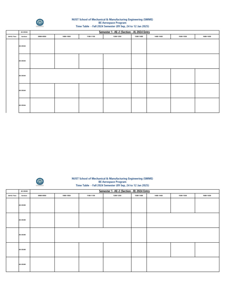 BE-Aerospace-Timetable-2024-Entry-2 | PDF
