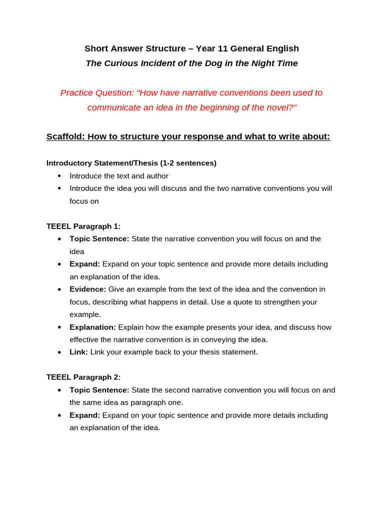 Writing A Short Answer Response For Task 3 - A Guide | PDF