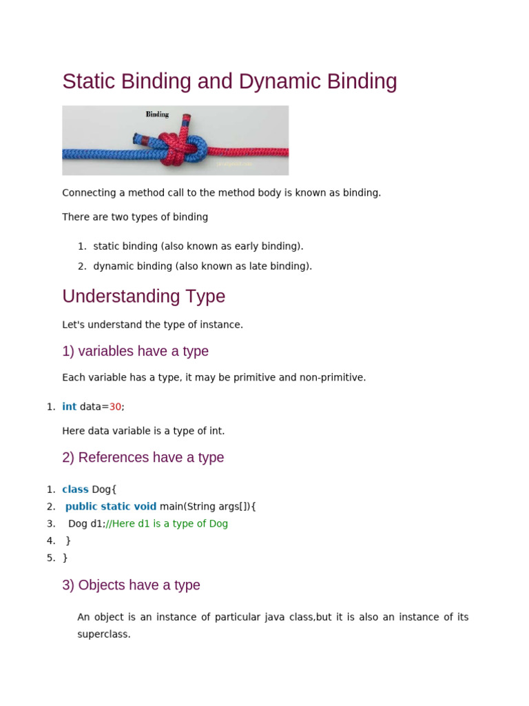 Dynamic Binding | PDF