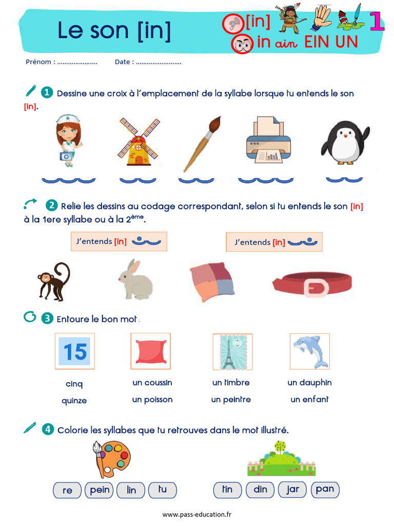 Exercices Le Son in CP CE1 | PDF